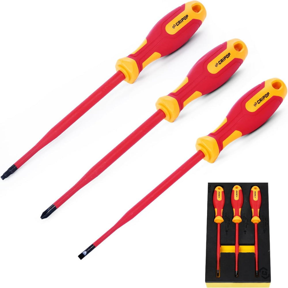 Insulated Screwdrivers Set, Slim blade with Magnetic Tips – CRIPOP